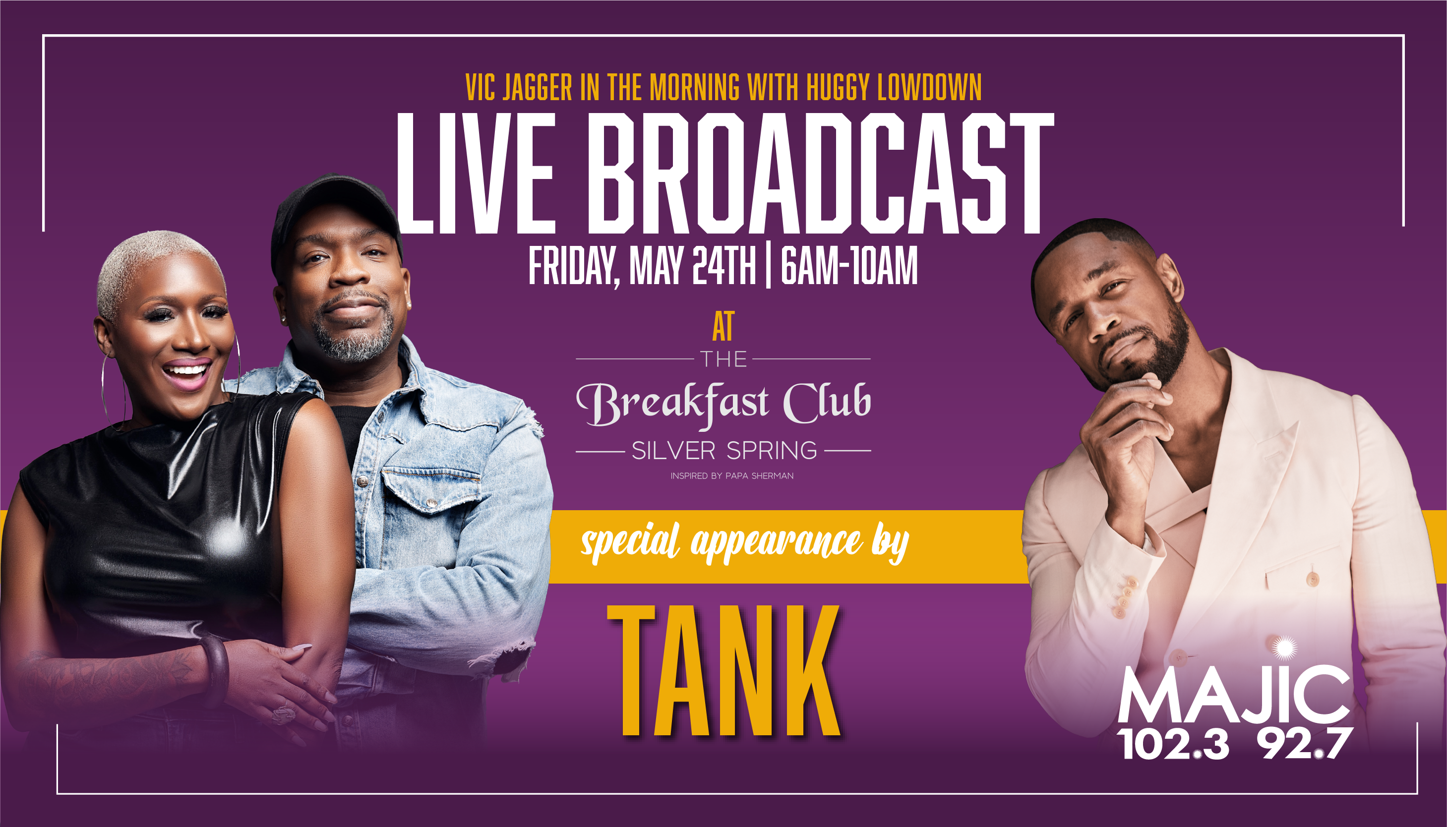 Vic Jagger in the Morning with Huggy Lowdown LIVE from The Breakfast Club